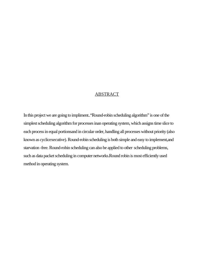 Round-robin Scheduling Algorithm | PDF | Scheduling (Computing ...