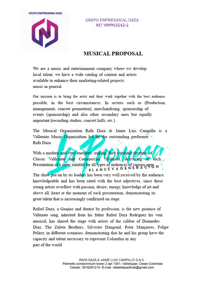Musical Proposal | PDF