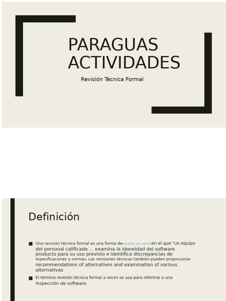 Paraguas Actividades: Revisión Técnica Formal | PDF
