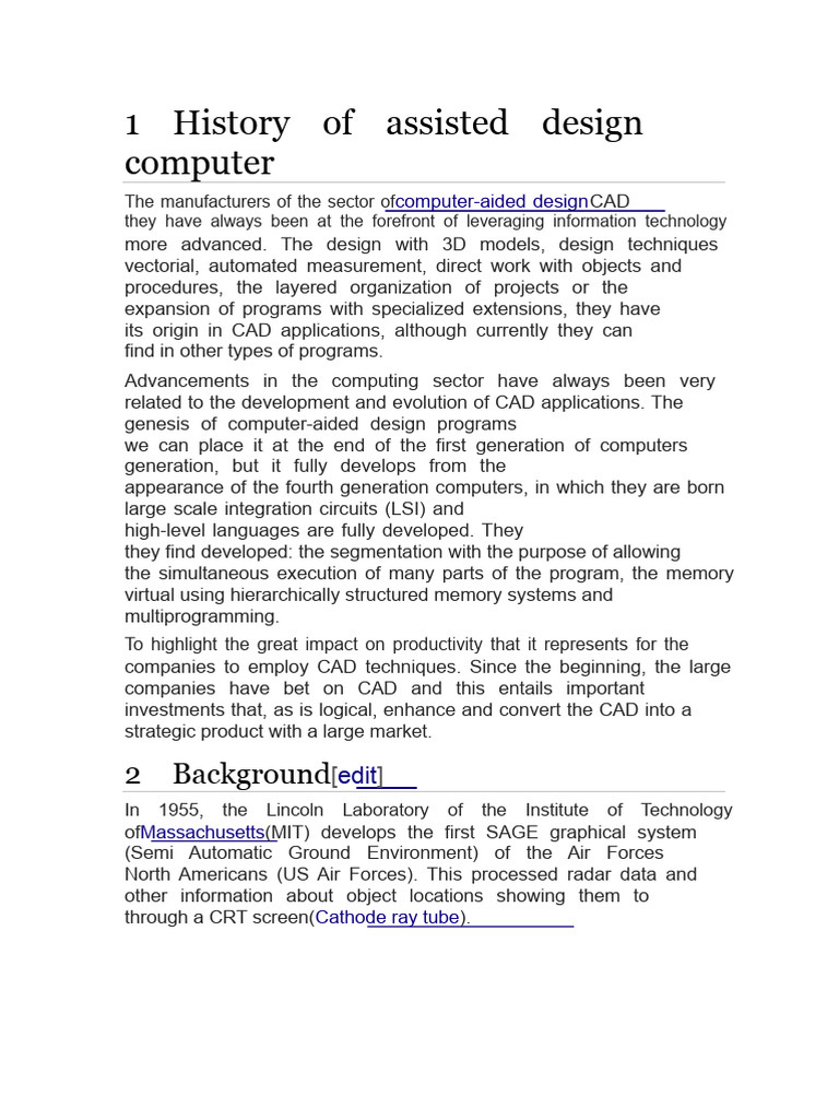 History of Computer-Aided Design | PDF | Computer Aided Design | Auto Cad