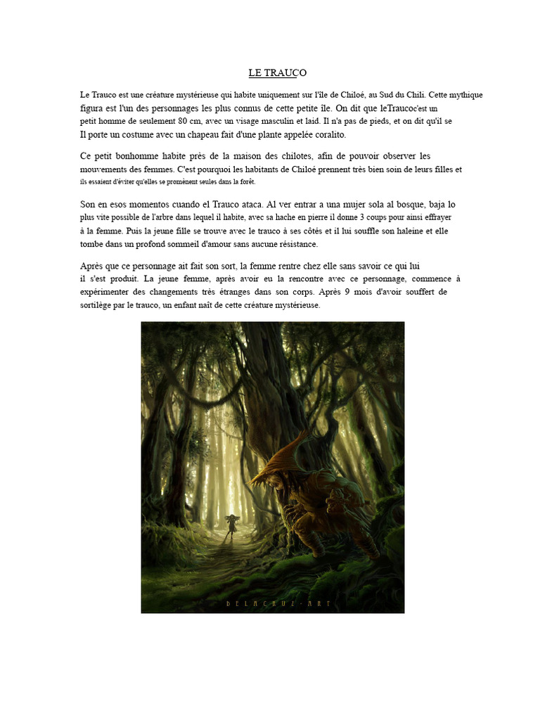 Le Trauco : Légende de Chiloé | PDF