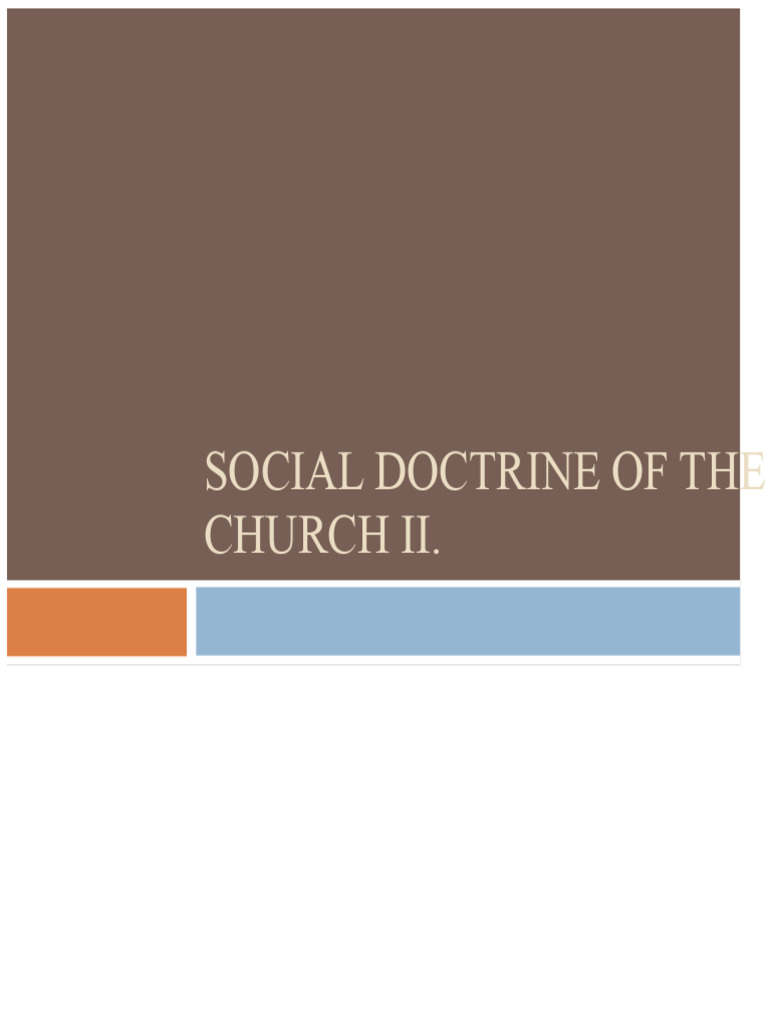 Origin Stage and Evolution of The Social Doctrine of The Church | PDF ...