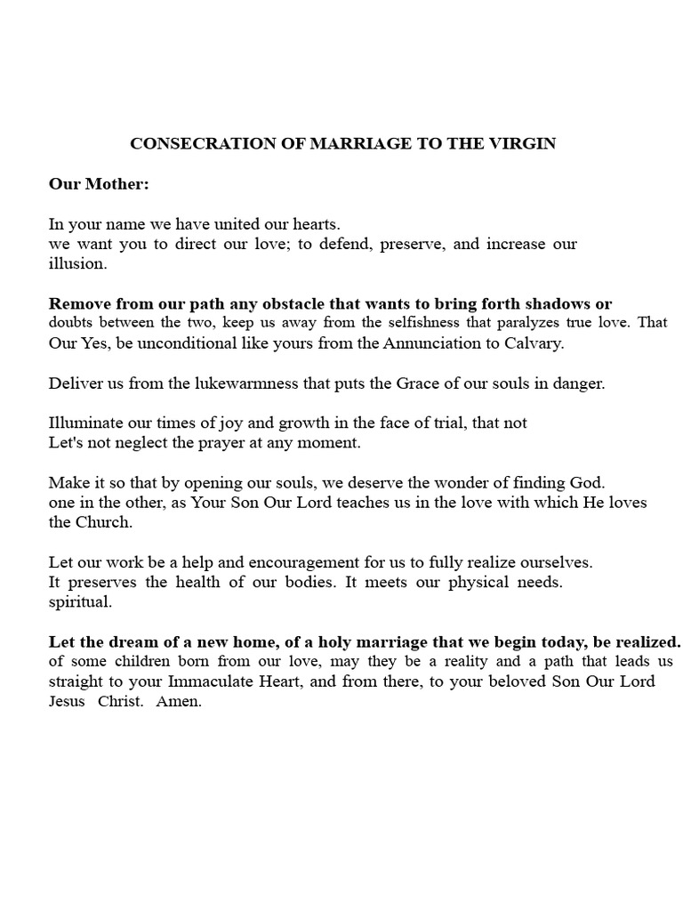 Consecration of Marriage | PDF | Rosary | Mary, Mother Of Jesus