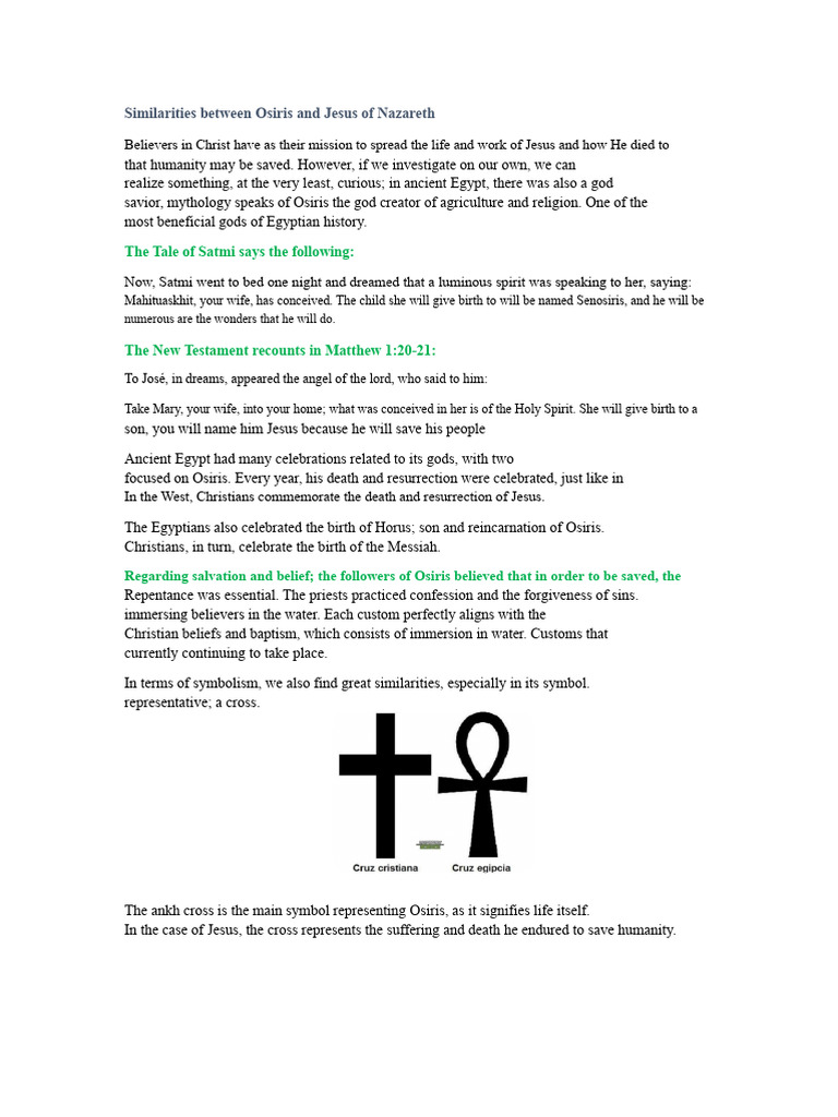 Similarities Between Osiris and Jesus of Nazareth | PDF | Horus | Osiris