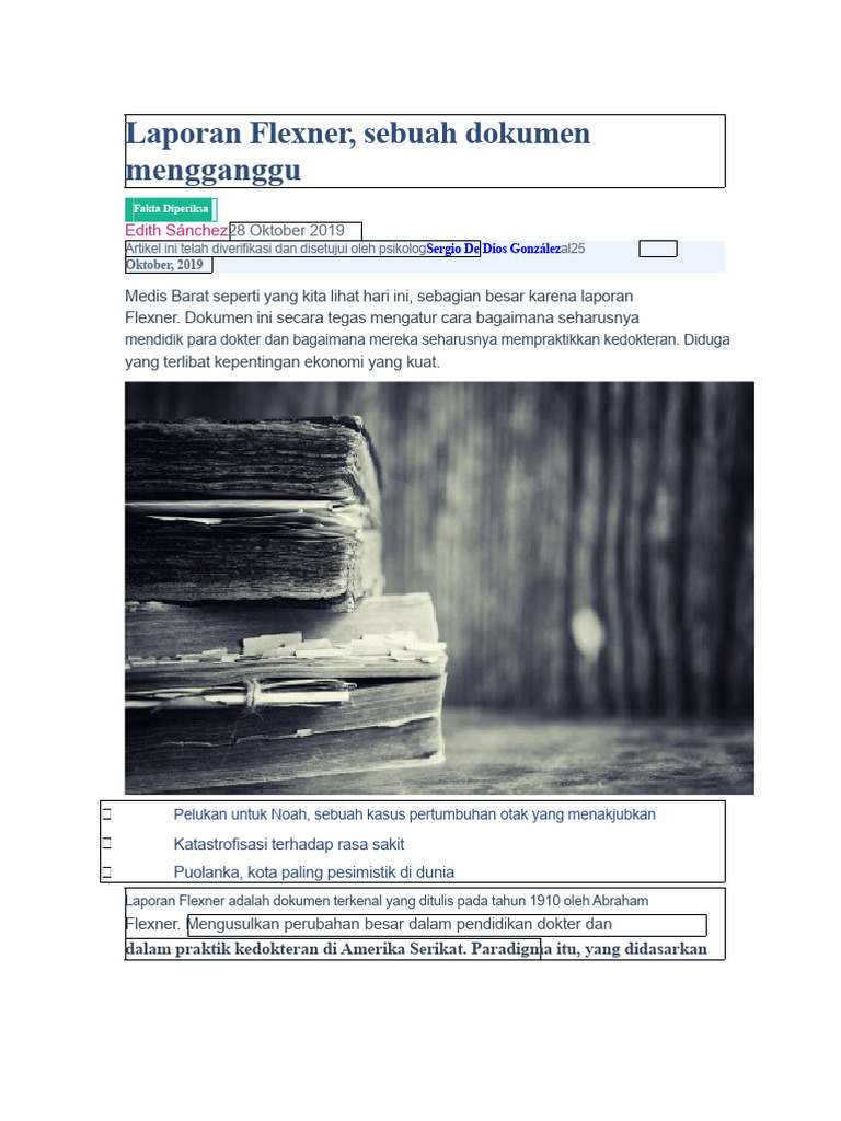 Dampak Laporan Flexner pada Kedokteran | PDF