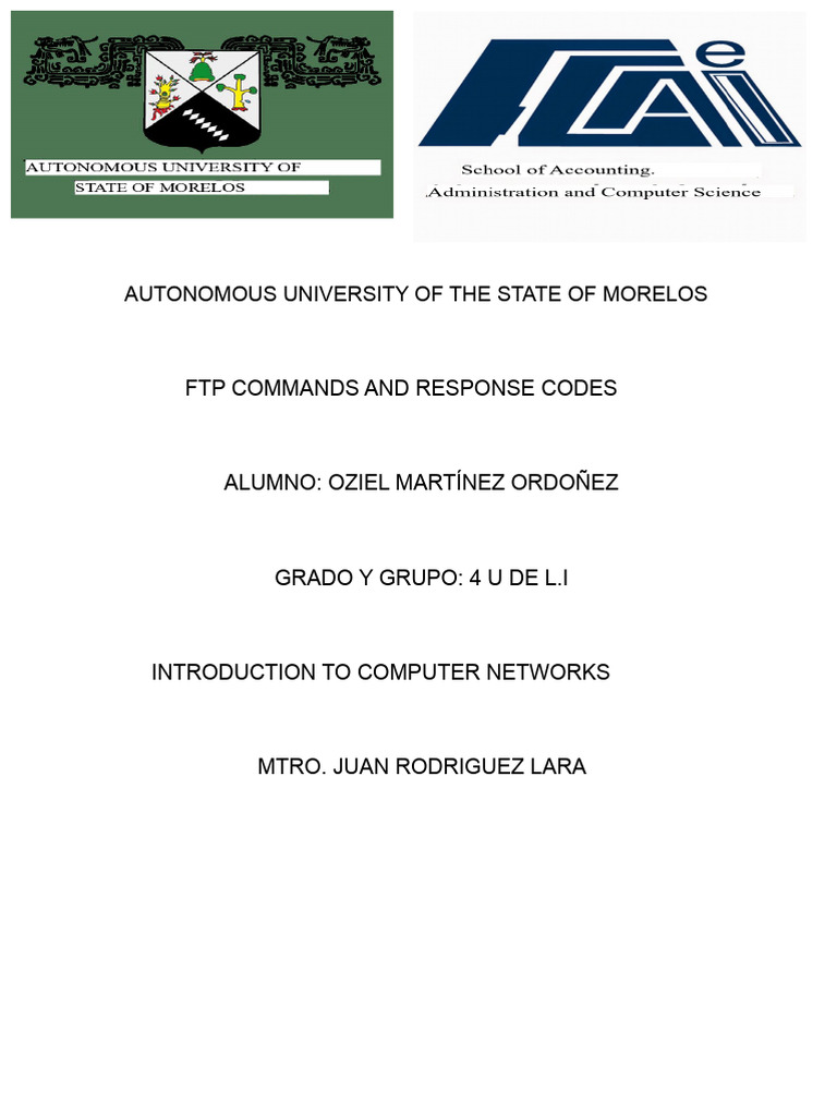 FTP COMMANDS AND RESPONSE CODES | PDF | File Transfer Protocol | Software