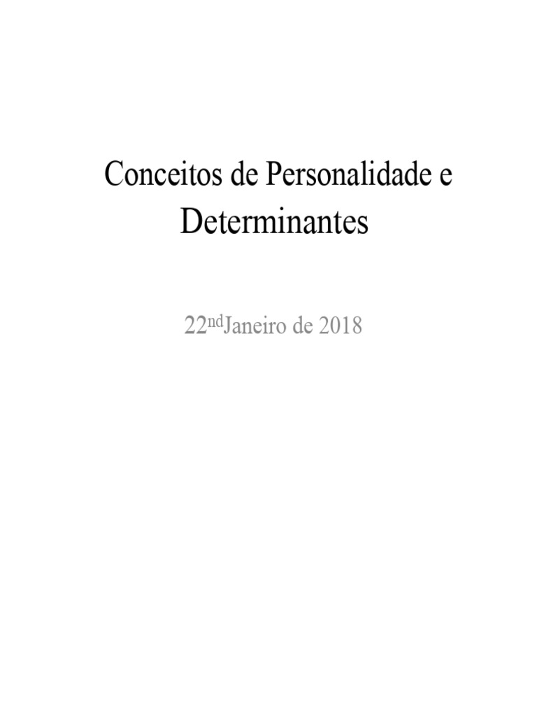 Determinantes da Personalidade Humana | PDF | Biologia | Comportamento