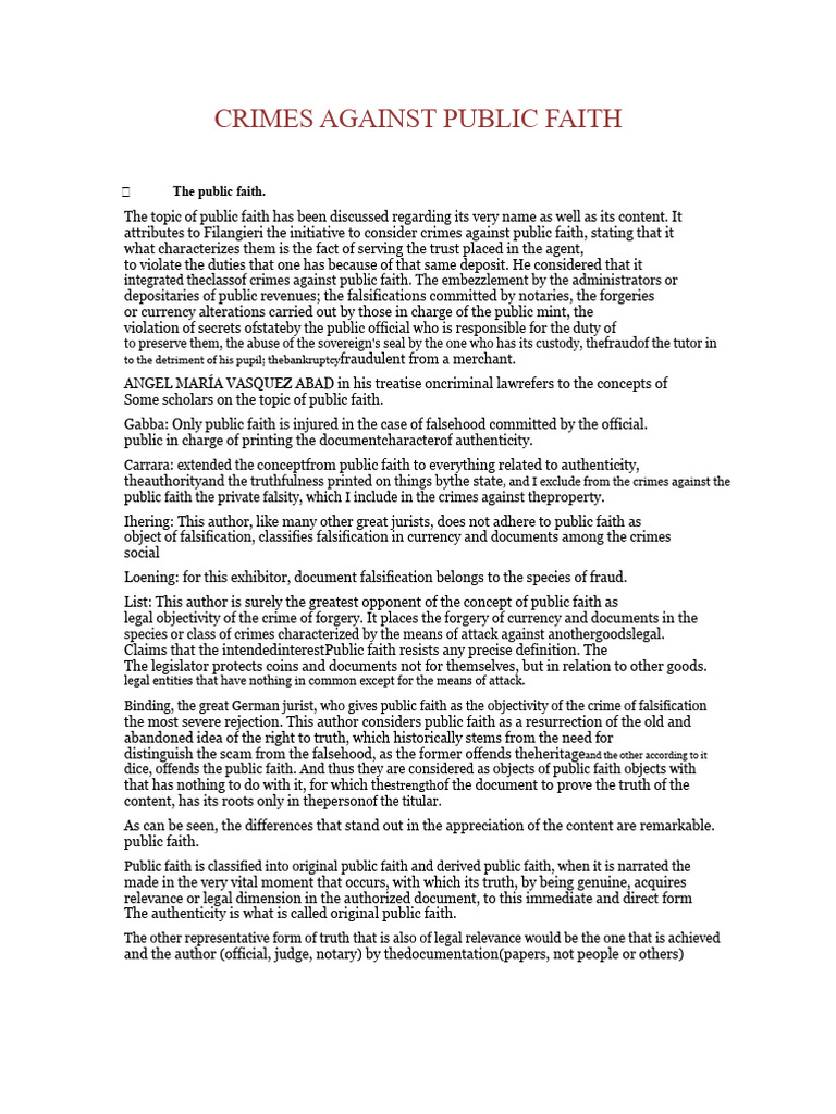 Understanding Crimes Against Public Faith | PDF | Forgery | Currency