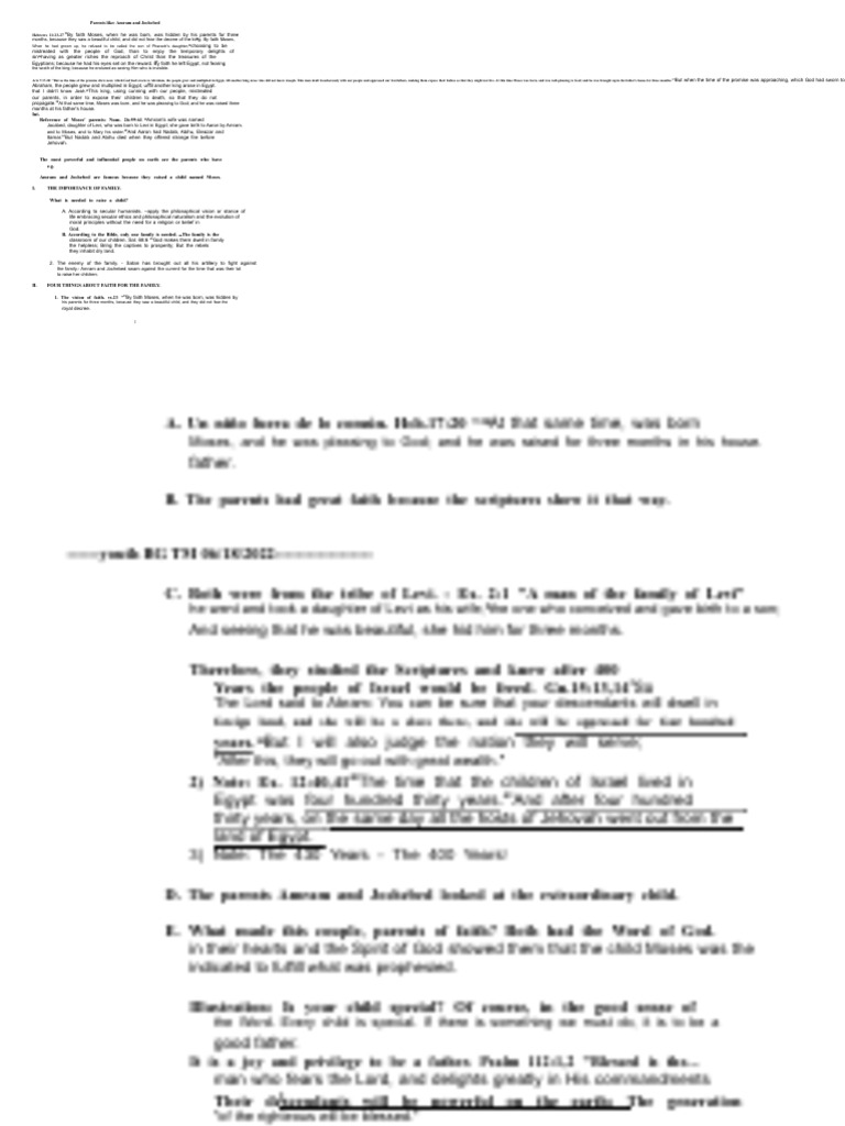 Faith of Moses' Parents: Amram & Jochebed | PDF | Moses | Old Testament ...