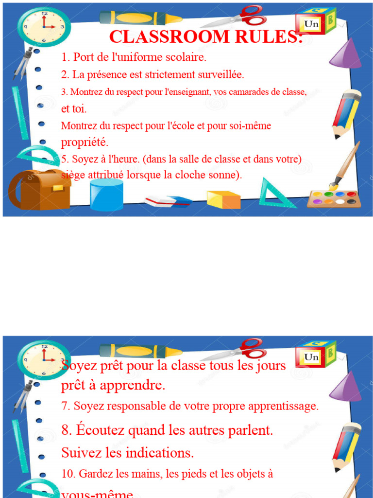Règles de Classe pour une Année Réussie | PDF