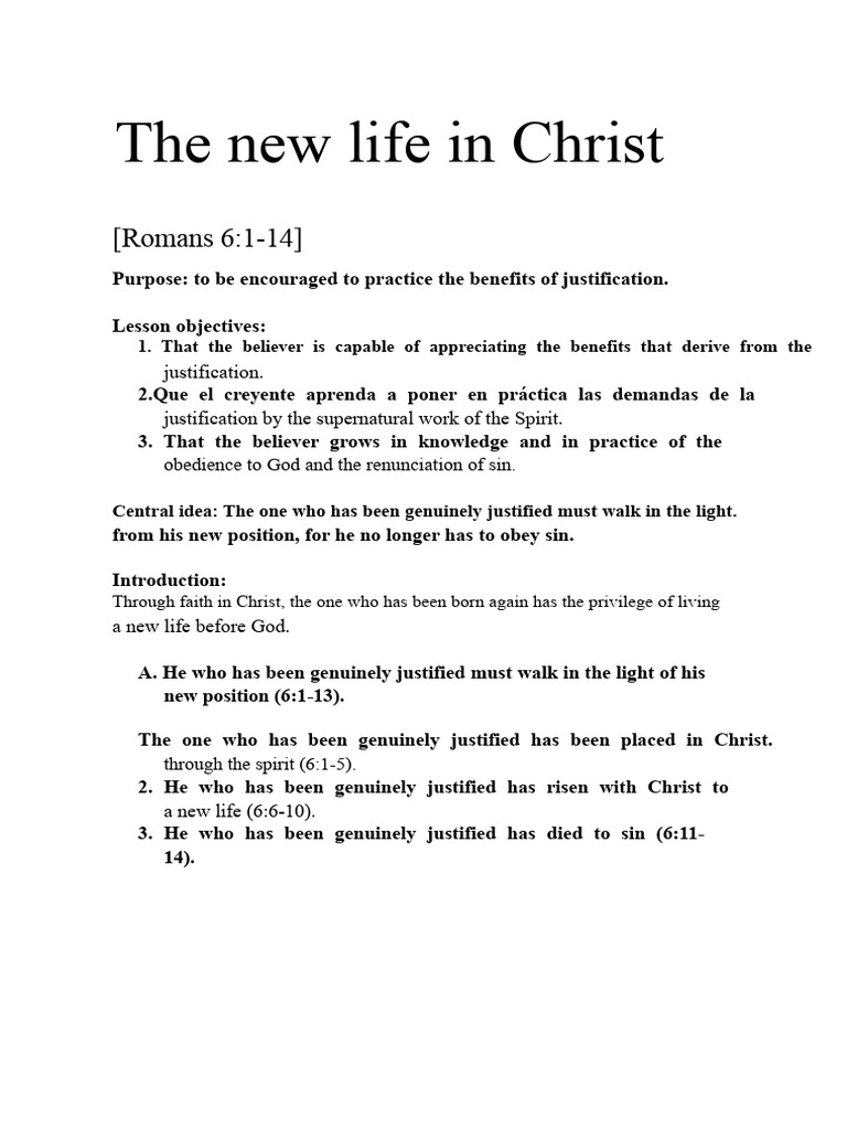 The New Life in Christ | PDF | Resurrection Of Jesus | Jesus