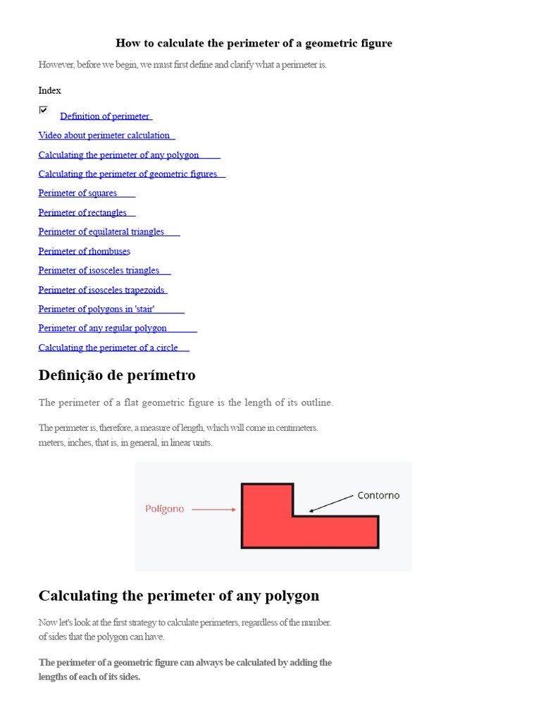 Calculate Perimeter of Geometric Figures | PDF | Pi | Circle