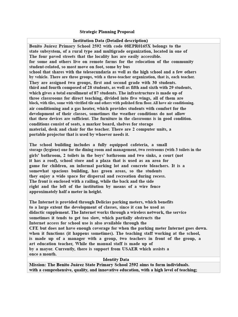 S3 - Strategic Planning Proposal Format - Stage 1 | PDF | Classroom ...