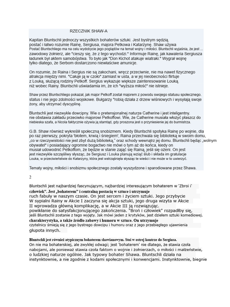 Rzecznik Shaw'a | PDF