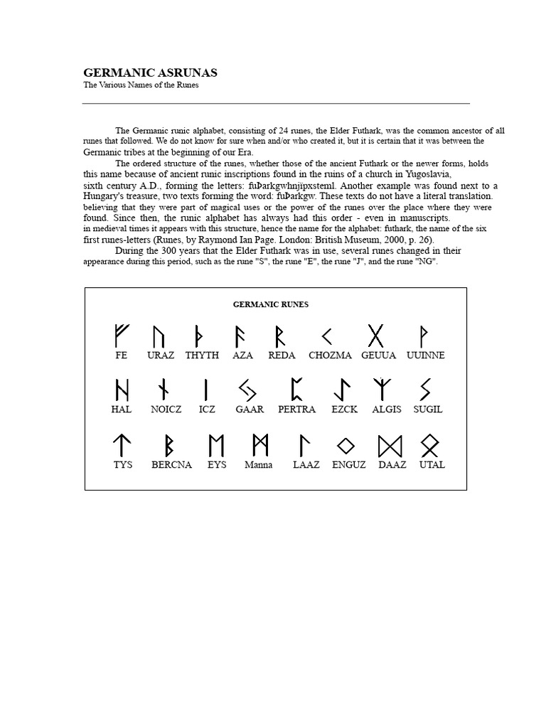 Germanic Runes: Names and Sounds | PDF | Runes | Collation