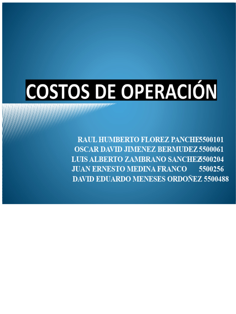Operating Costs | PDF | Road | Transport