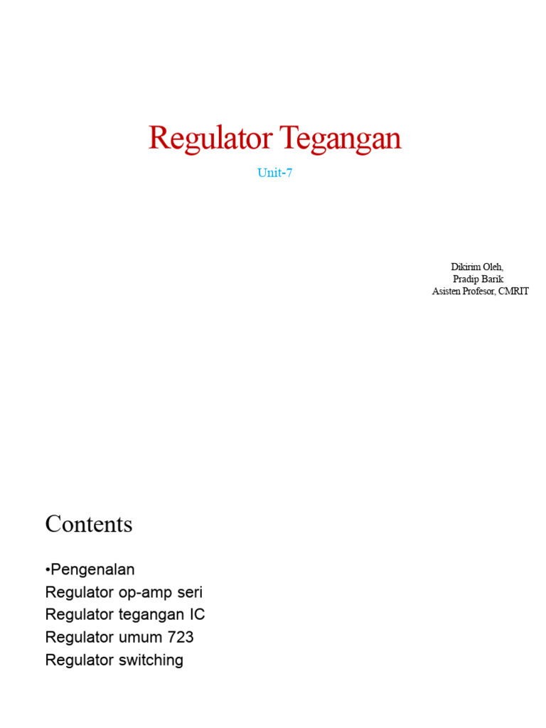 Panduan Lengkap Regulator Tegangan IC | PDF