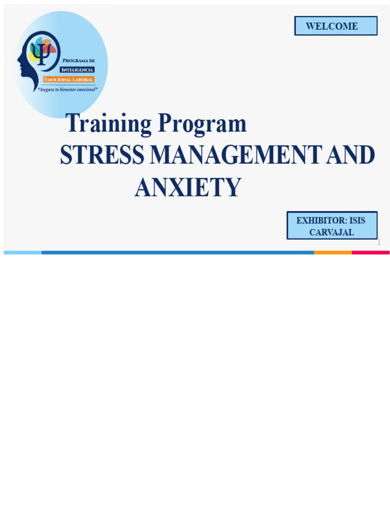 Training 4. - MANAGEMENT OF STRESS AND ANXIETY | PDF | Relaxation ...