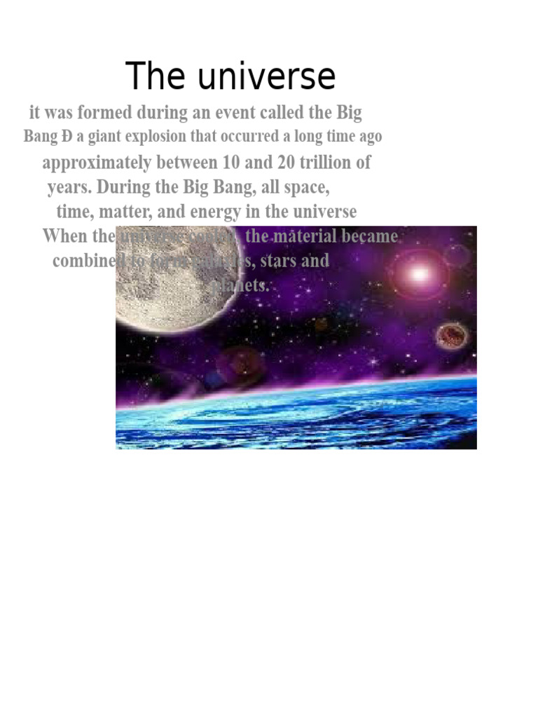 The universe for kindergarten children b.pptx | PDF | Solar System ...