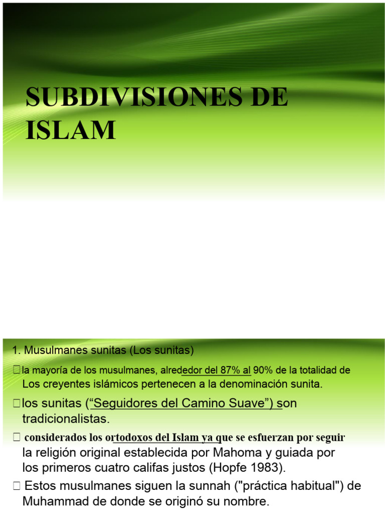 Subdivisiones del Islam: Sunitas, Chiítas y Sufíes | PDF | Islam sunita ...