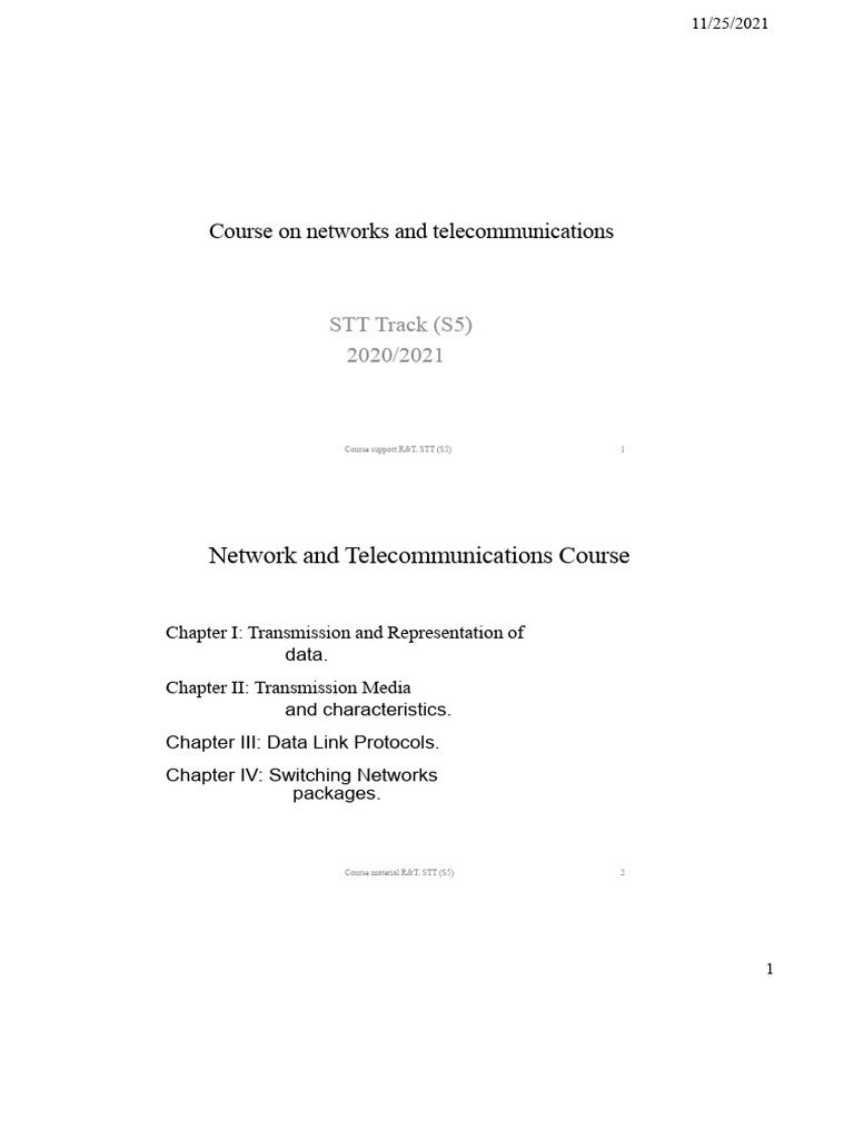 Networks and Telecommunications Course | PDF | Quality Of Service | Code