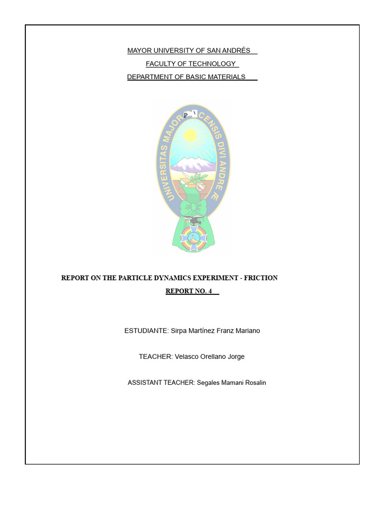 REPORT NO. 4 PARTICLE DYNAMICS FRICTION (1) | PDF | Friction | Force
