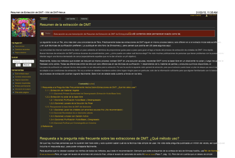 Resumen de La Extracción de DMT - Wiki de DMT-Nexus | PDF | Ácido ...