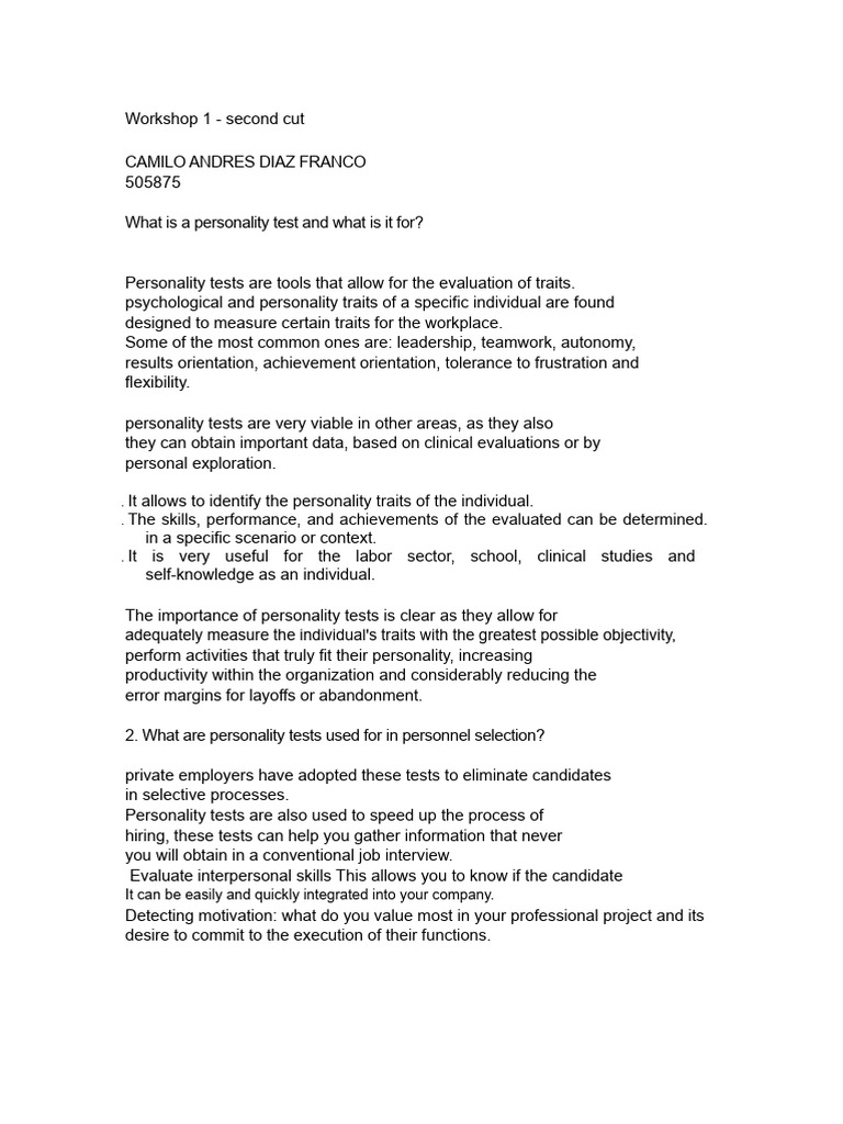 Understanding Personality Tests in Hiring | PDF | Intelligence | Skill