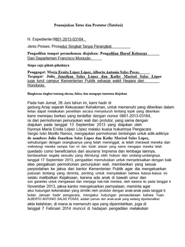 Penunjukan Tutor dan Protutor TUTELA | PDF