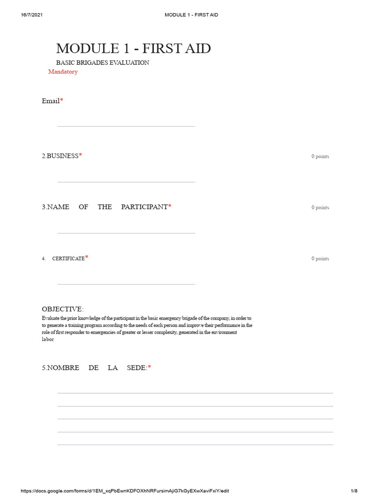 First Aid Training Evaluation Module | PDF | First Aid | Major Trauma