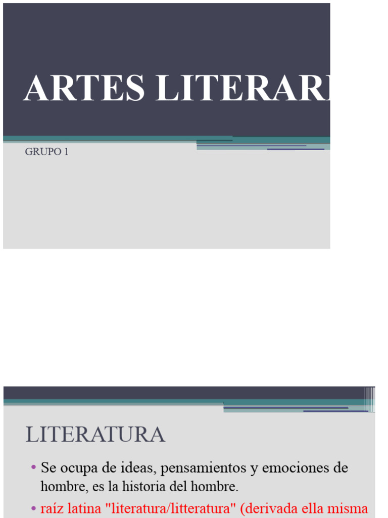 03-ARTES-LITERARIAS.pptx | PDF | Prosa | Poesía
