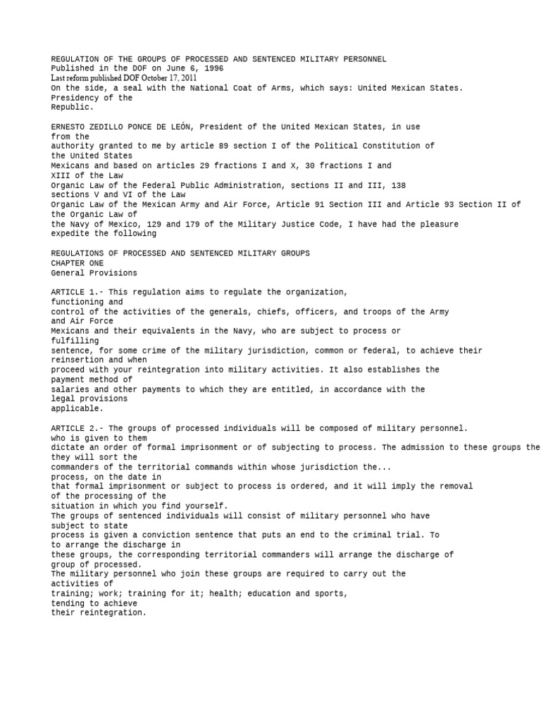 MILITARY GROUPS REGULATIONS PROCESSED.txt | PDF | Military Justice ...