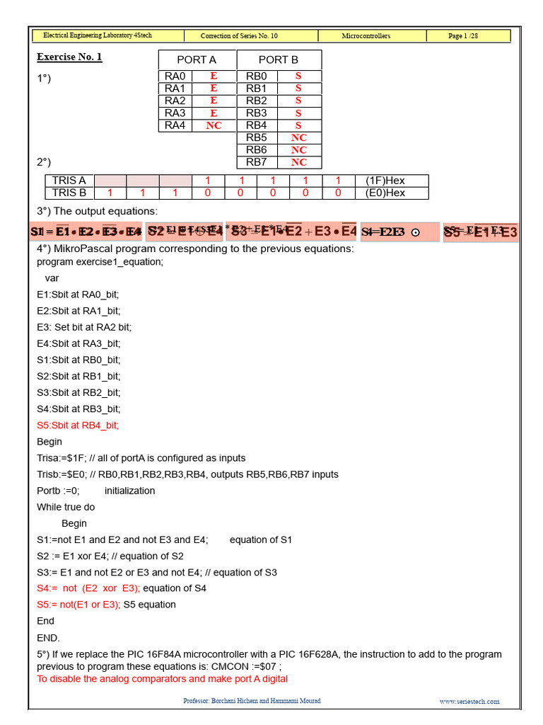 Upload Series of Exercises No. 10-Pic-2014-2015-Correction | PDF ...