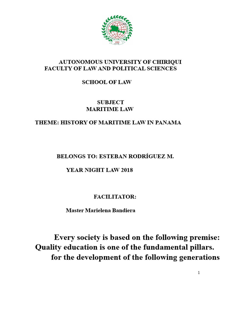 Maritime Law in Panama | PDF | Admiralty Law | Court System Of Canada