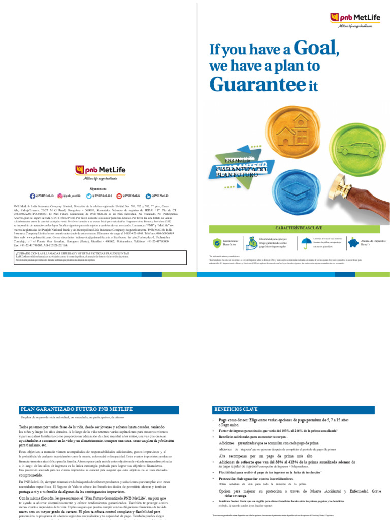 Plan Futuro Garantizado PNB MetLife | PDF | Póliza de seguros ...