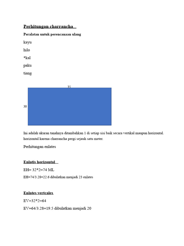 Perhitungan Charrancha dan Biaya Topografi | PDF