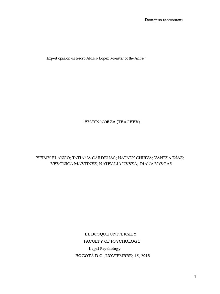 EXPERT REPORT .pdf | PDF | Dementia | Attention