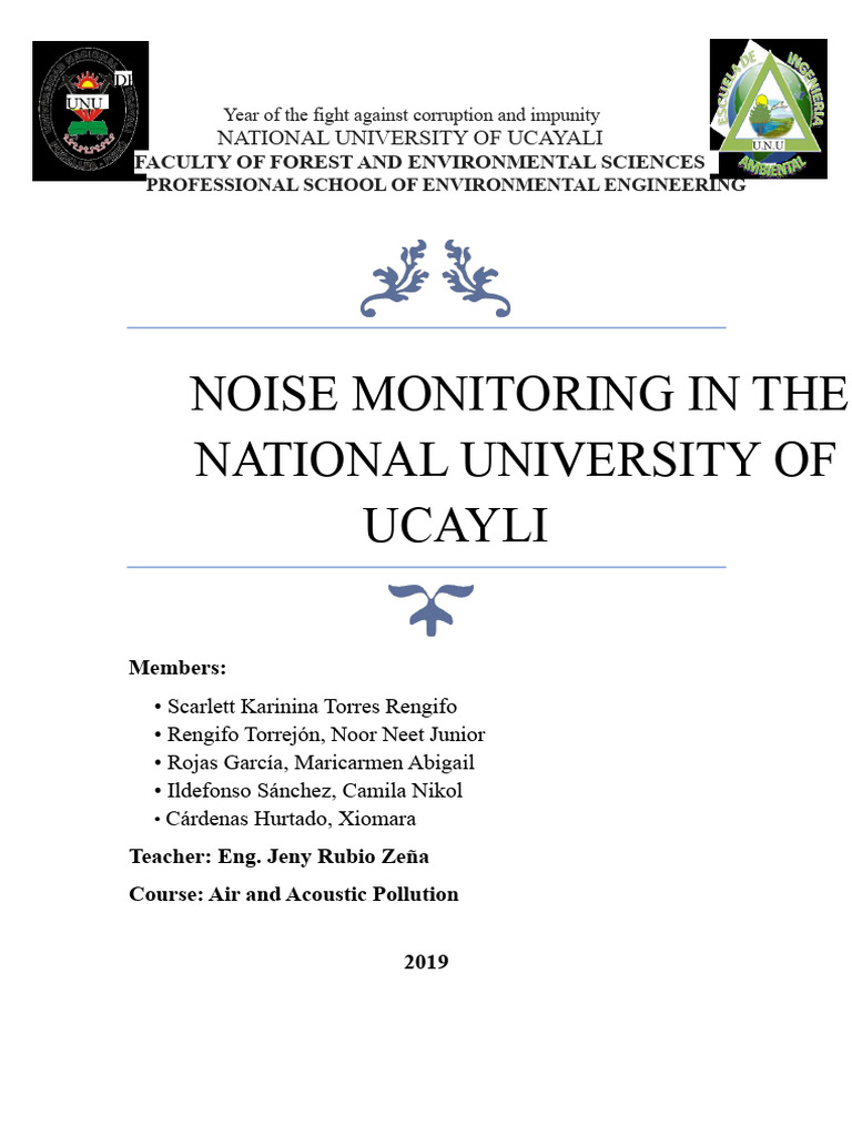 Noise Pollution Study at UNU Ucayali | PDF | Sound | Noise