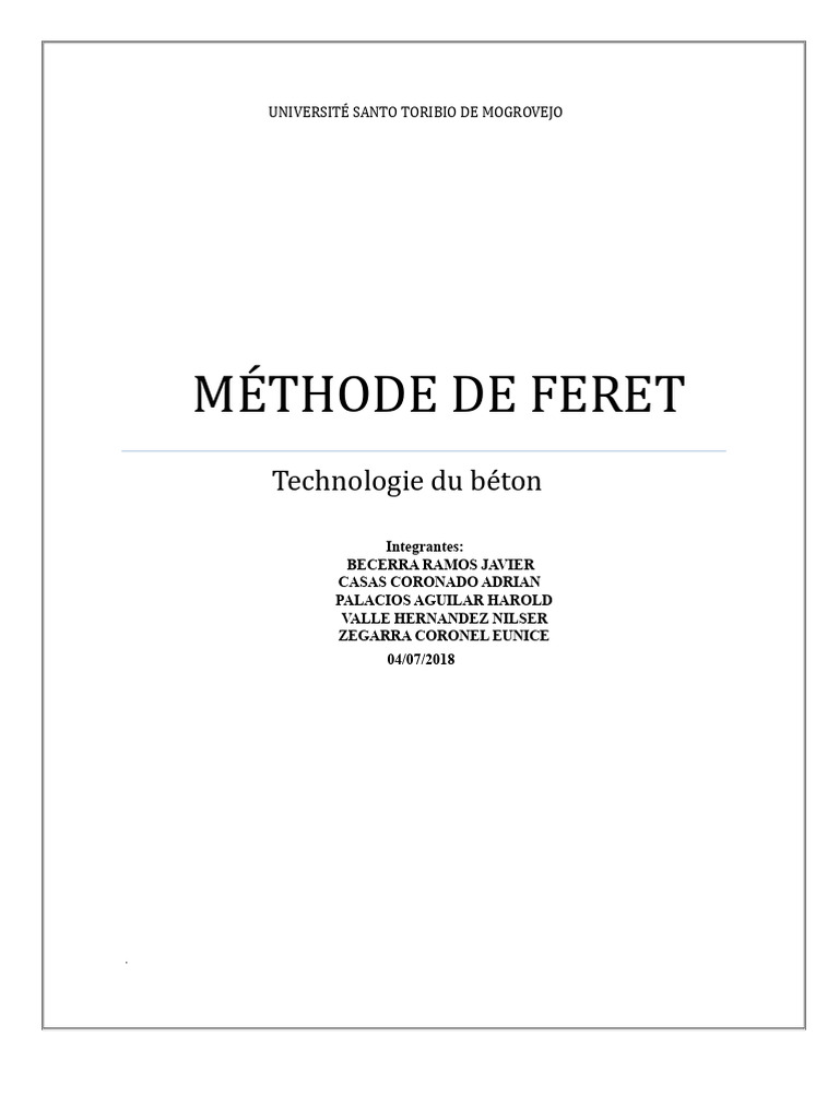 Méthode de Feret en Technologie du Béton | PDF | Béton | Ciment