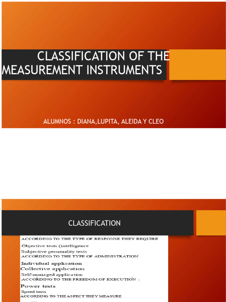 Classification of Measurement Instruments | PDF | Psychometrics ...