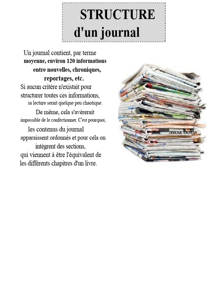Structure et sections d'un journal | PDF | Journaux | Communication humaine