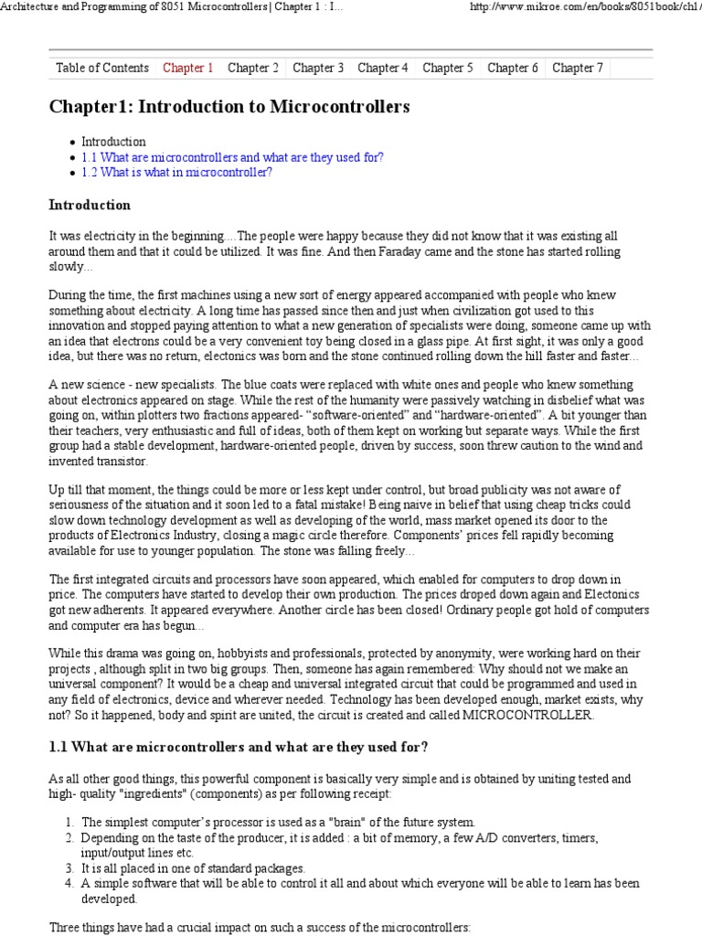 Architecture and Programming of 8051 Microcontrollers | PDF