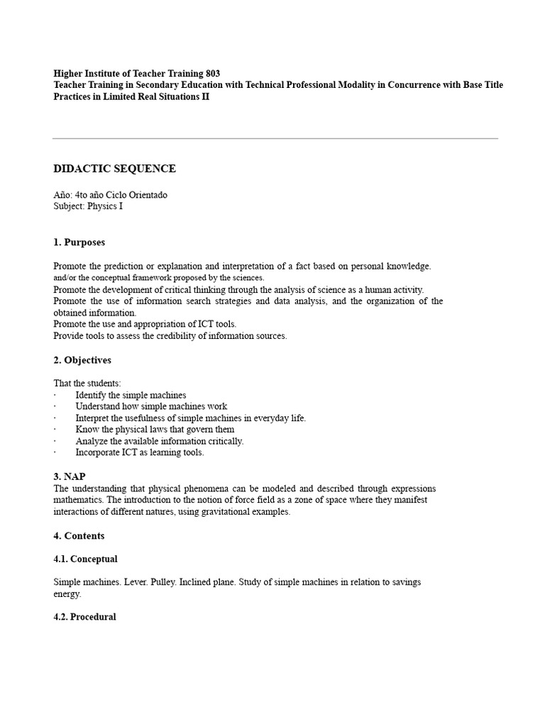266379397-Didactic Sequence-Simple Machines | PDF | Egyptian Pyramids ...