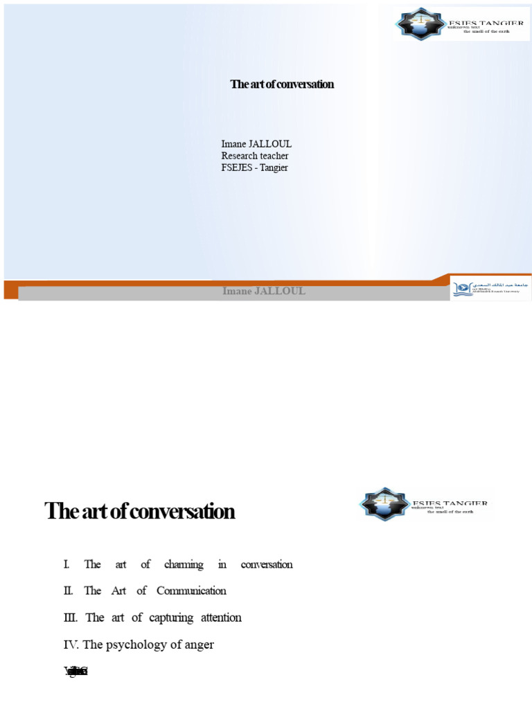the art of conversation | PDF | Conversation | Communication