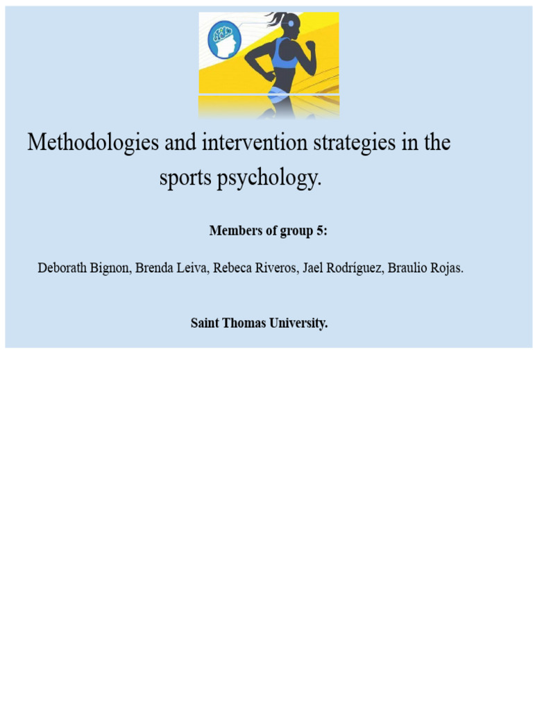 Sports Psychology: Methods and Strategies | PDF | Cognitive Behavioral ...