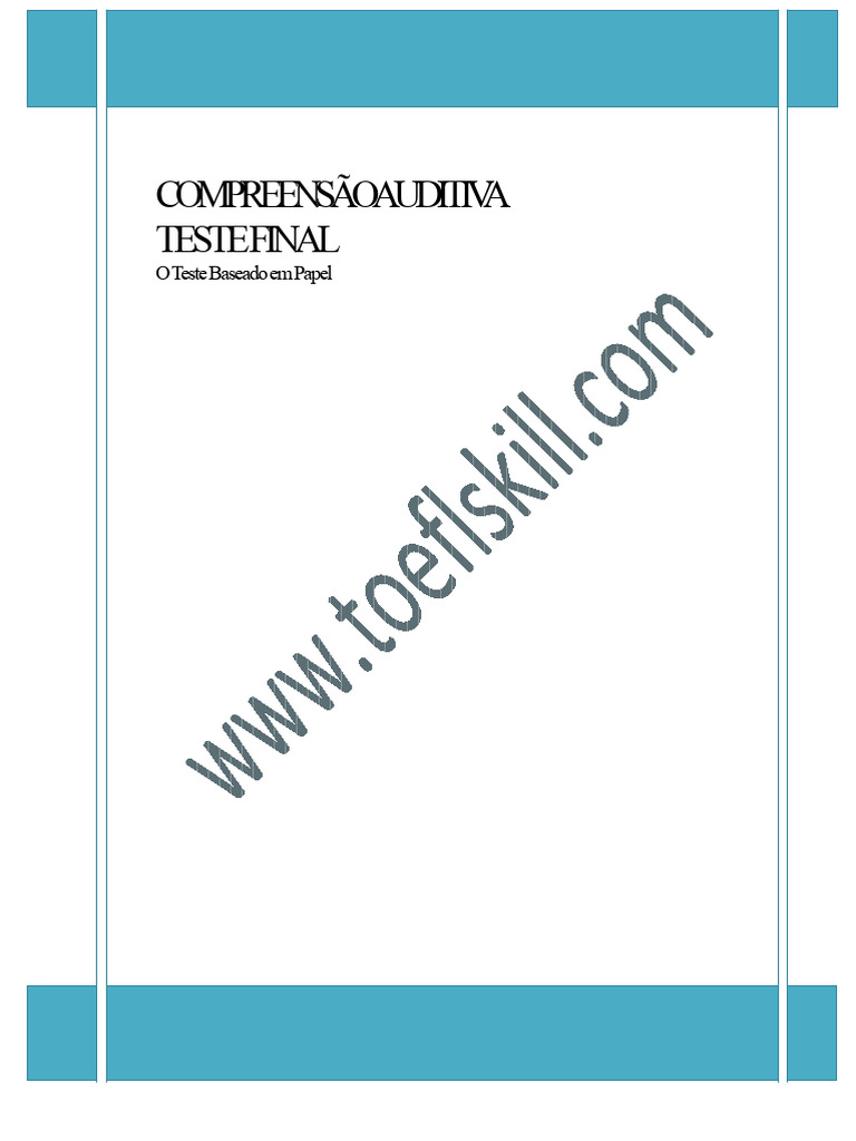 Teste de Compreensão Auditiva TOEFL | PDF | Teste de Inglês como Língua ...