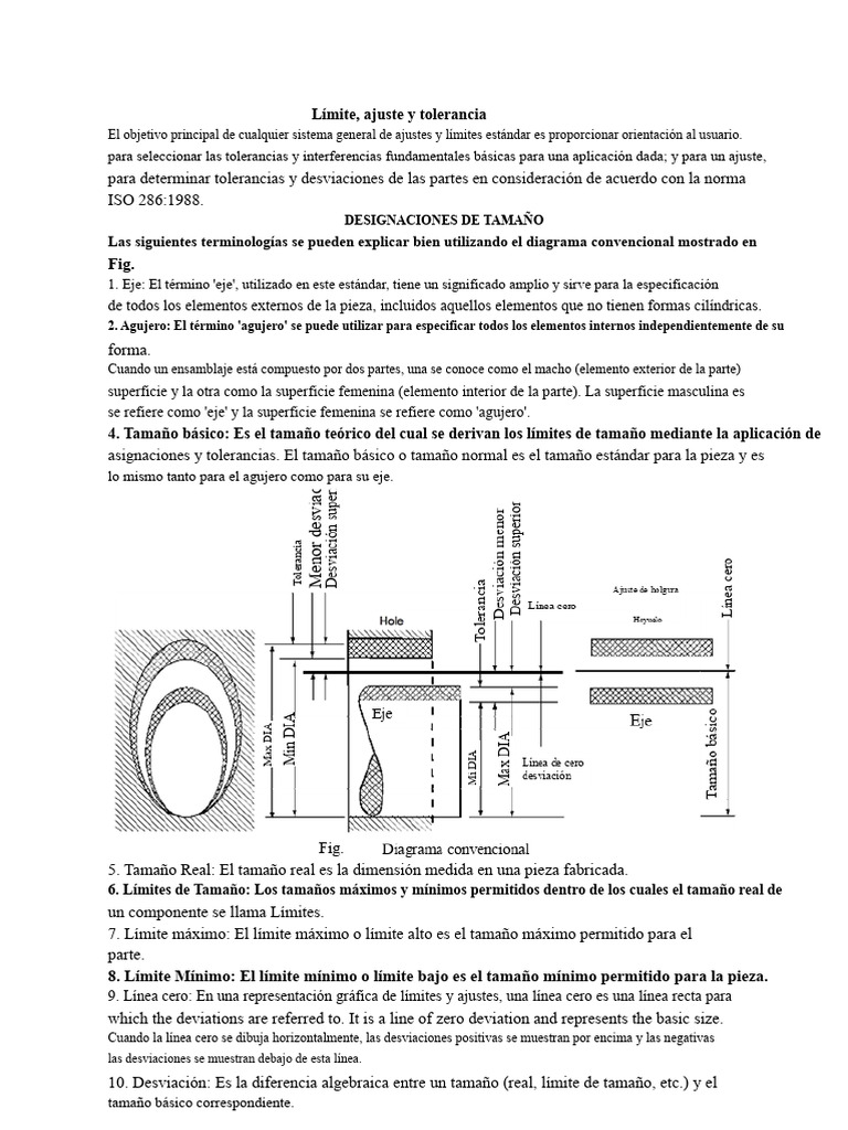 Límites y Tolerancias en Ajustes ISO 286 | PDF | Tolerancia de ...