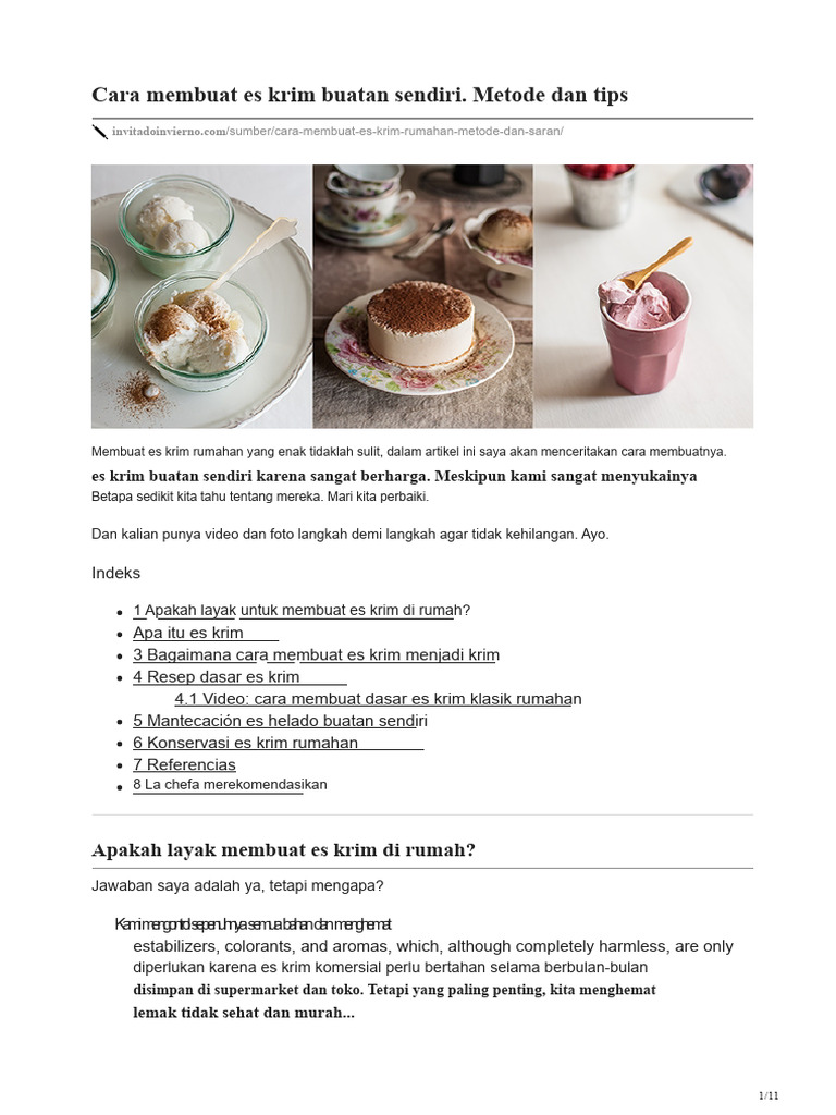 Cara Membuat Es Krim Rumahan Mudah | PDF