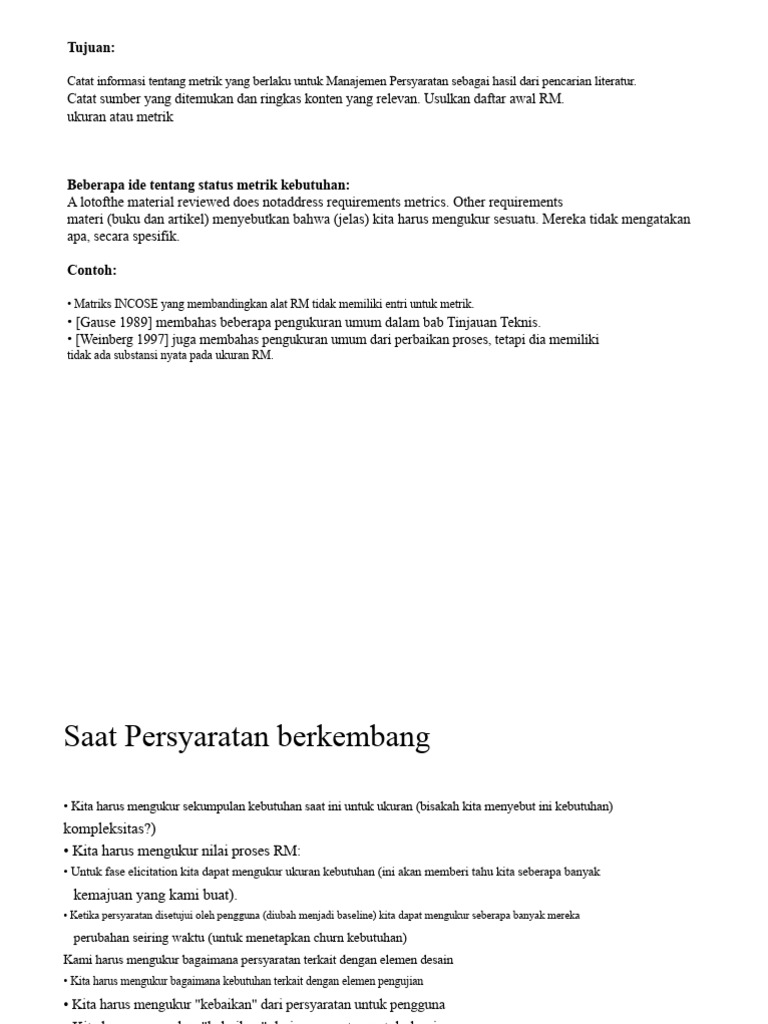 Metrik Efektif untuk Manajemen Persyaratan | PDF