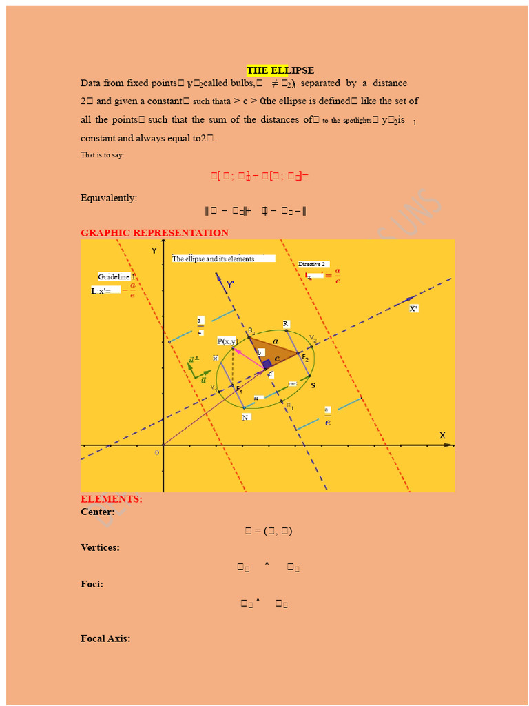 The Ellipse - Elements and Equations | PDF | Ellipse | Elementary Geometry